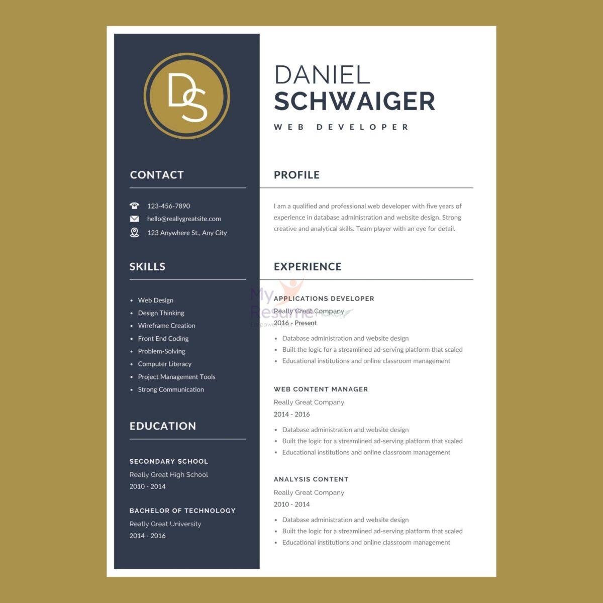 Sample Resumes - My Resume Maker
